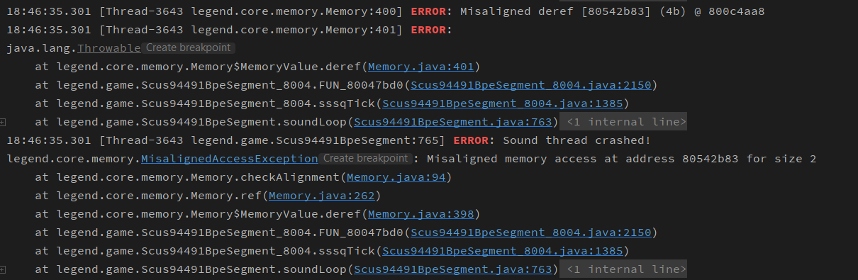 Misaligned def, Sound thread crashed @ specific moon map · Issue #247 · Legend-of-Dragoon ...