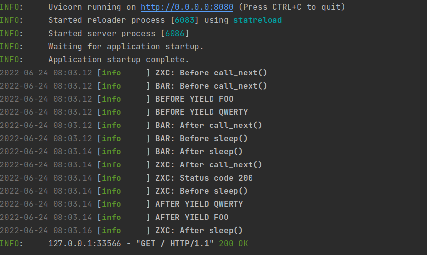 Code after yield in the async dependecy executed before response has ...