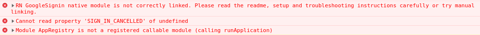 RN GoogleSignin native module is not correctly linked. · Issue #770 · react-native-google-signin ...