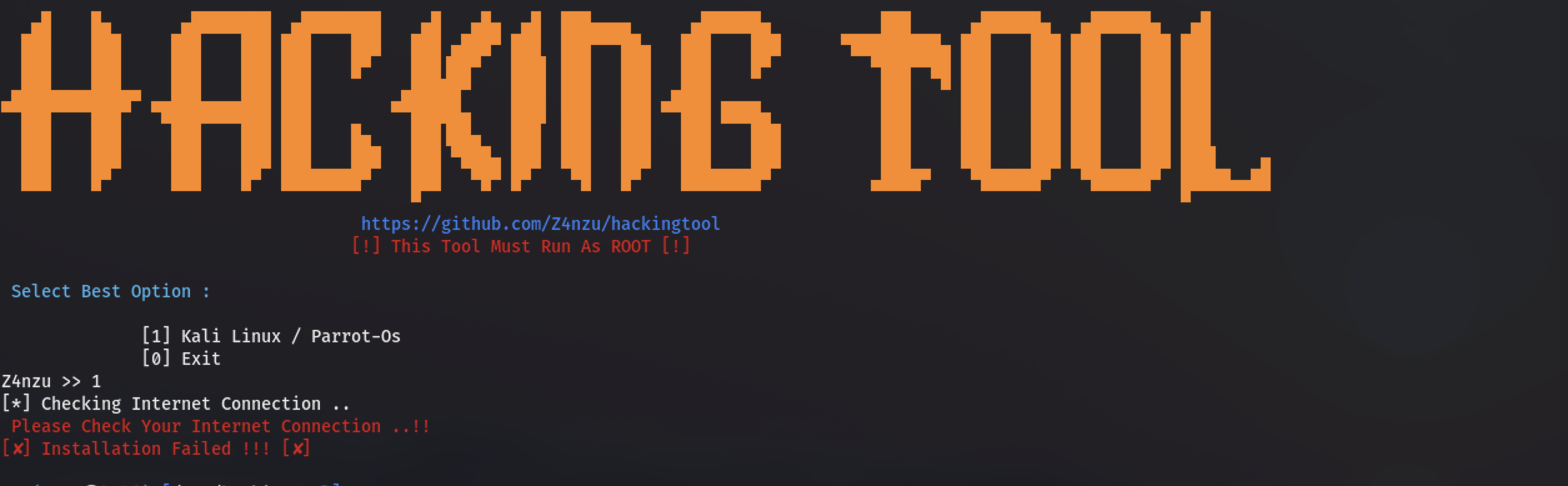 无法连接网络? · Issue #222 · Z4nzu/hackingtool · GitHub 无法连接网络? · Issue #222 · Z4nzu/hackingtool · GitHub