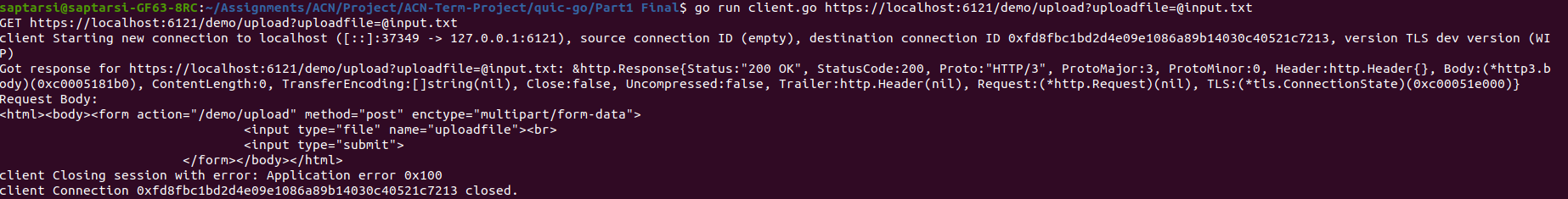 How To Upload A File Using Client In Example · Issue 2969 · Quic Go Quic Go · Github