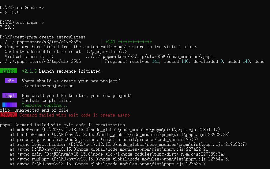Create astro failed in windows with: zlib: unexpected end of file · Issue #6557 · withastro ...