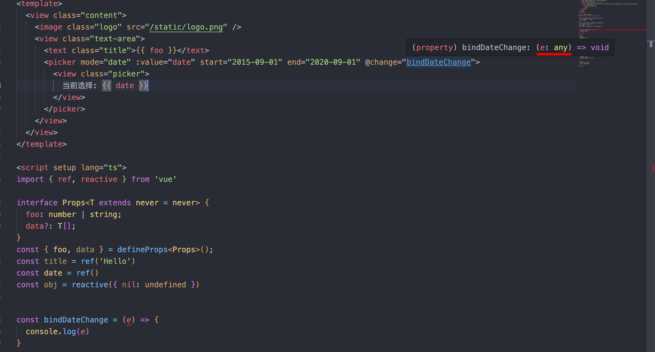 内置组件picker的change事件EventHandle类型无法找到 · Issue #4173 · dcloudio/uni-app · GitHub