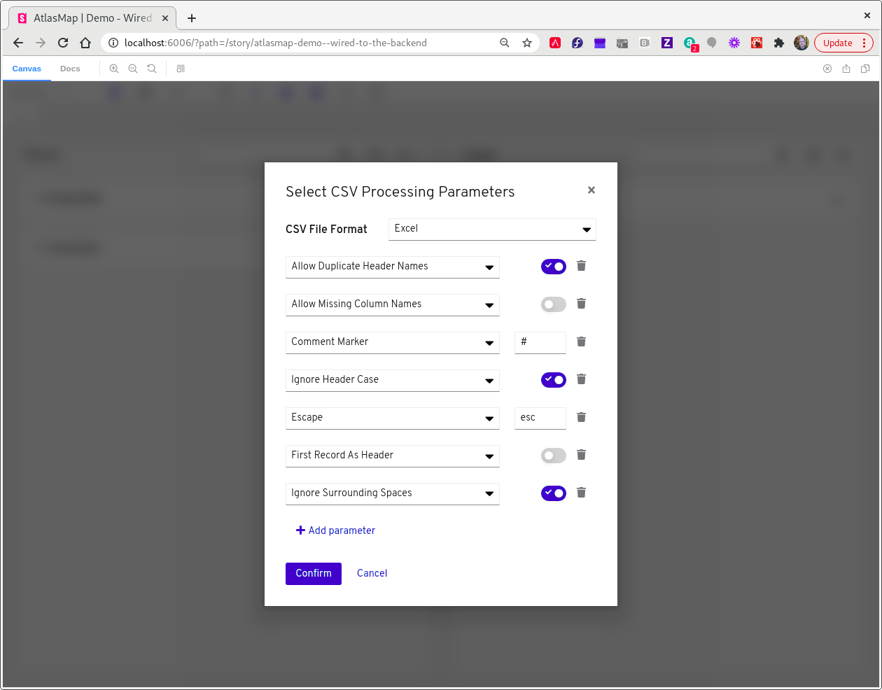 Ui Malformed Csv Processing Parameters Dialog · Issue 2746 · Atlasmapatlasmap · Github