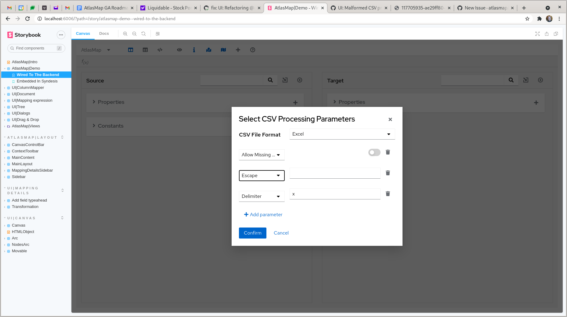 UI: CSV param dialog needs more work post upgrade · Issue #2924 · atlasmap/atlasmap · GitHub