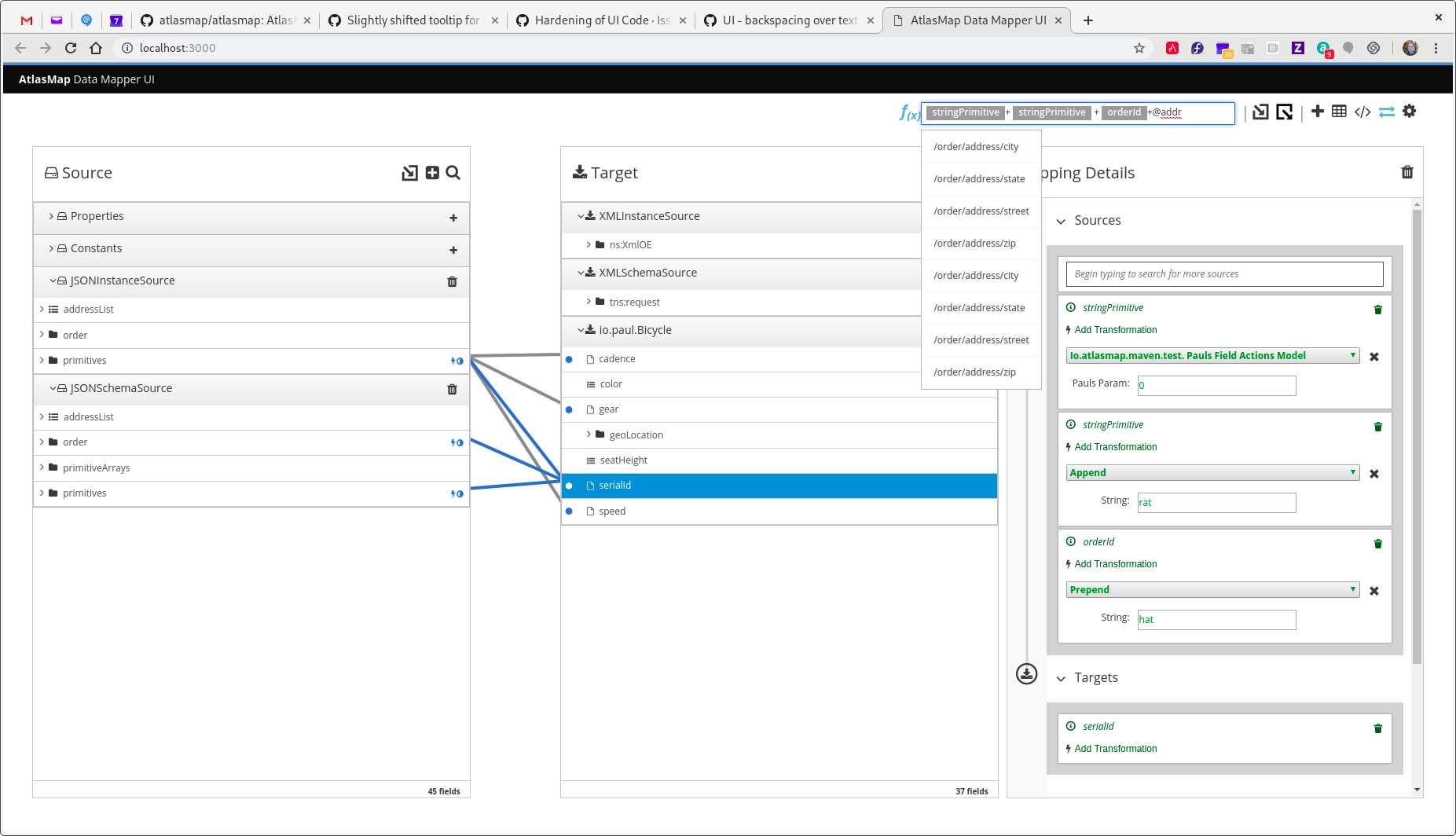 UI - backspacing over text after '@' causes search filter to drop ...