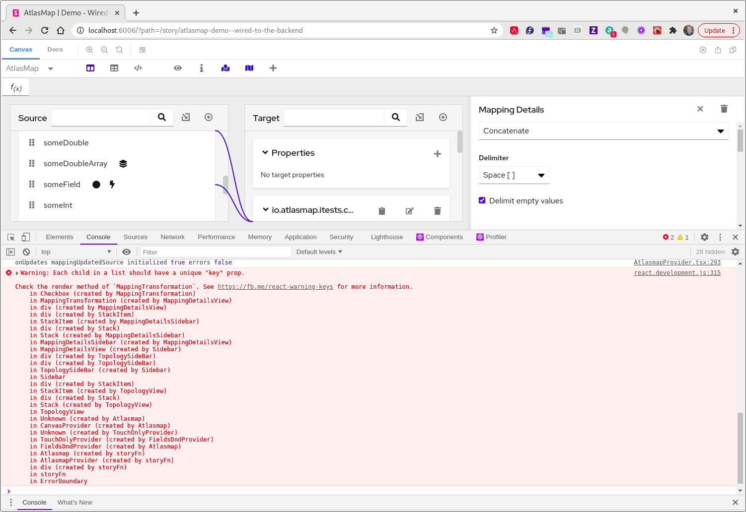 Ui Selecting A Mapping Triggers A React Native Warning · Issue 2478 · Atlasmapatlasmap · Github