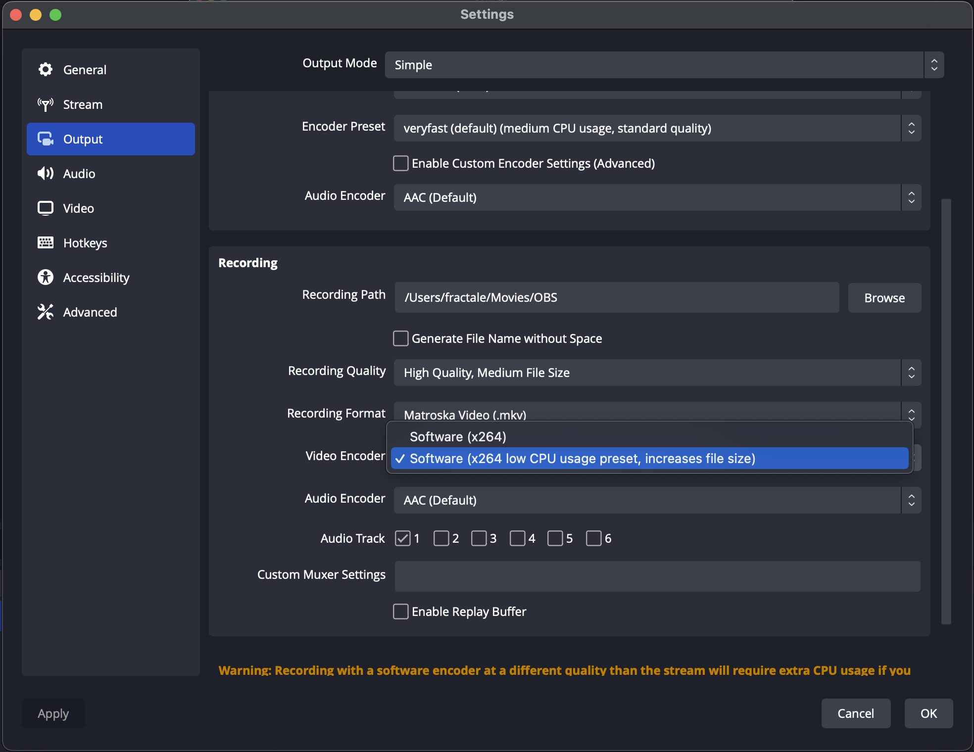Hardware encoders on intel Mac are not available in the simple output mode · Issue #9711 ...