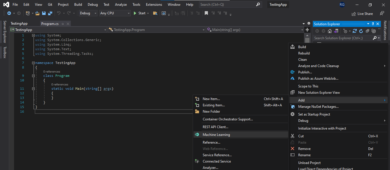 Can't add Machine Learning Item to my Console app · Issue #5853 ...