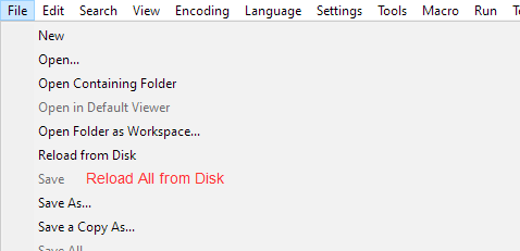 [Feature Request] Add 'Reload All from Disk' · Issue #10261 · notepad-plus-plus/notepad-plus ...