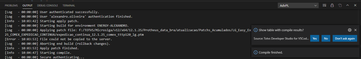Erro ao aplicar patch's · Issue #450 · totvs/advpl-vscode · GitHub