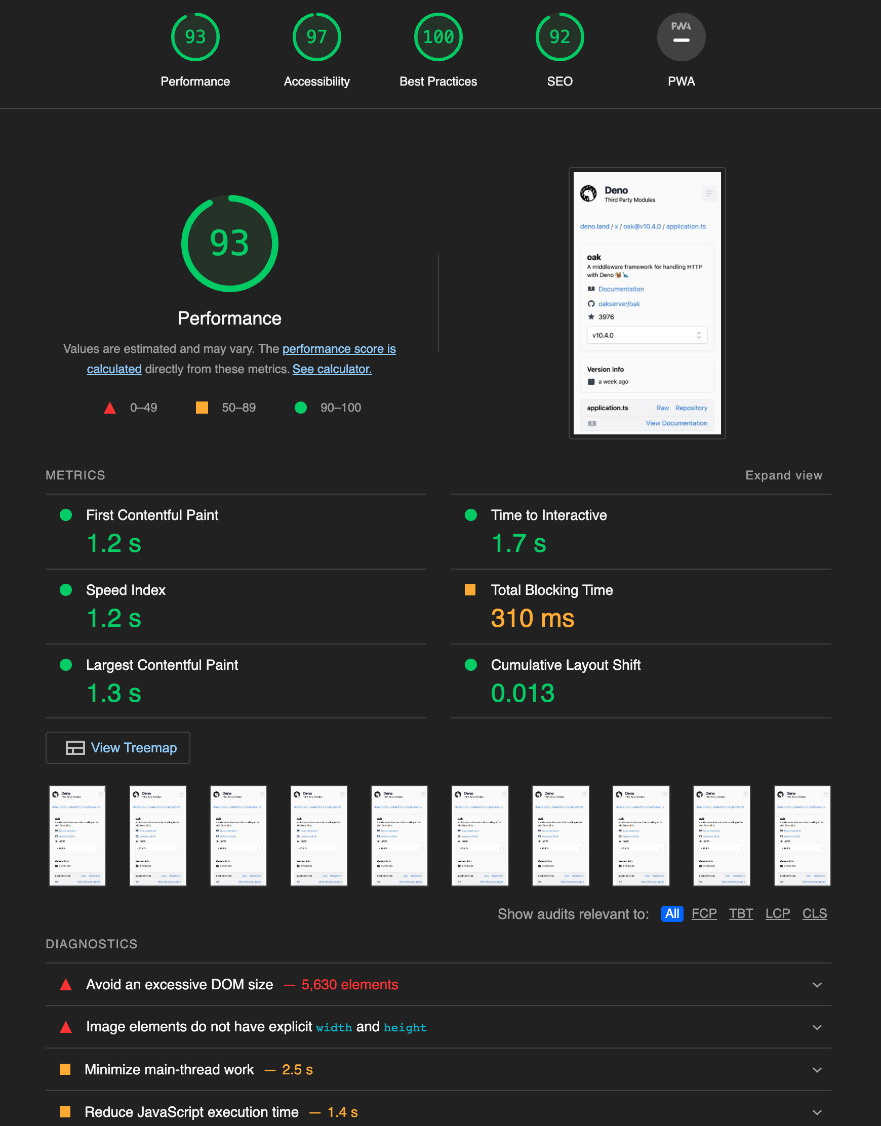 Improve pagespeed score · Issue #2021 · denoland/dotland · GitHub