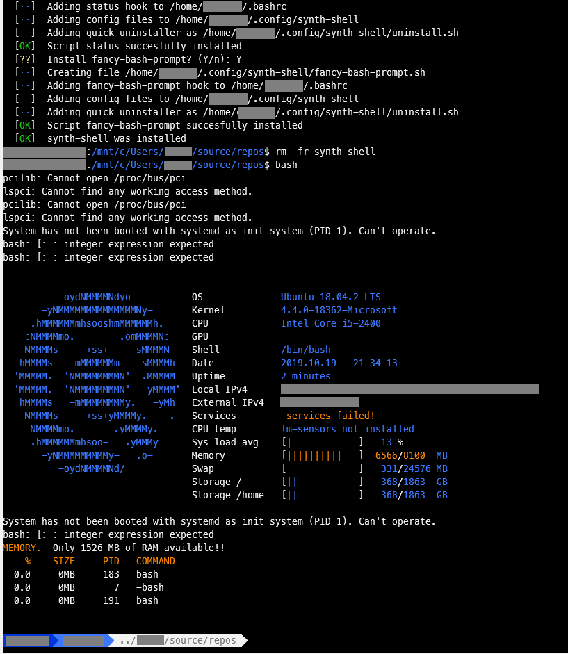 Can't uninstall the scripts · Issue #139 · andresgongora/synth-shell · GitHub