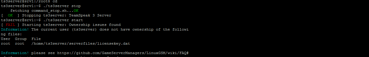 Error Licence Teamspeak · Issue #1512 · GameServerManagers/LinuxGSM · GitHub