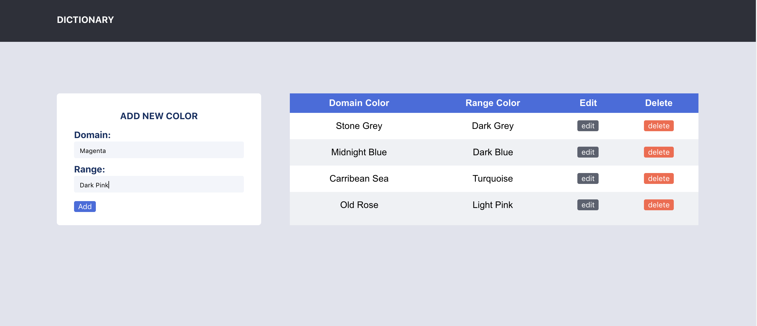 GitHub - maemeier/crud-color: Dictionary web app