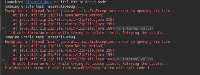 Gradle Threw An Error While Trying To Update Itself Retrying The Update · Issue 48159