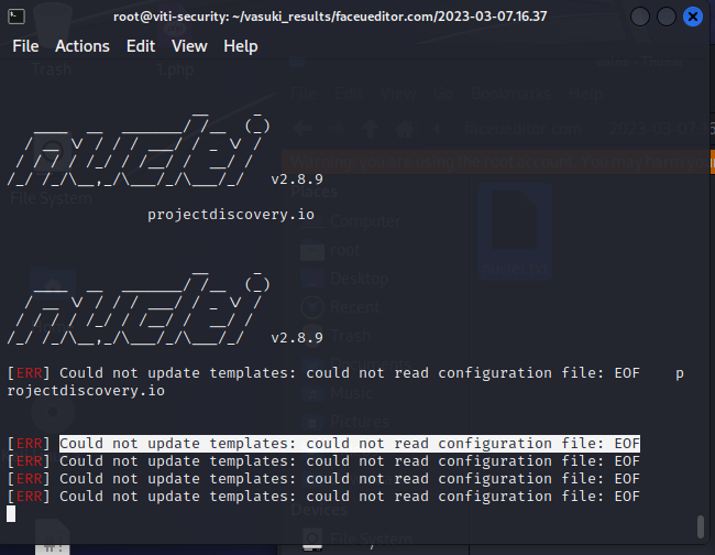 Could Not Update Templates Could Not Read Configuration File Eof 