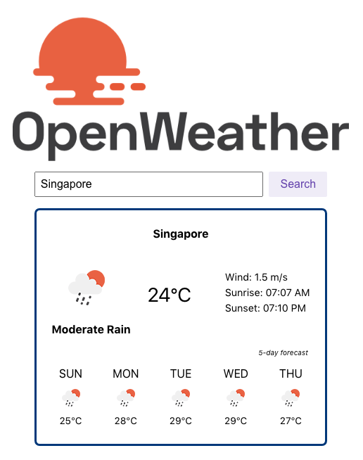GitHub - HuyTon/weather-widget: A small weather widget that displays the current weather ...