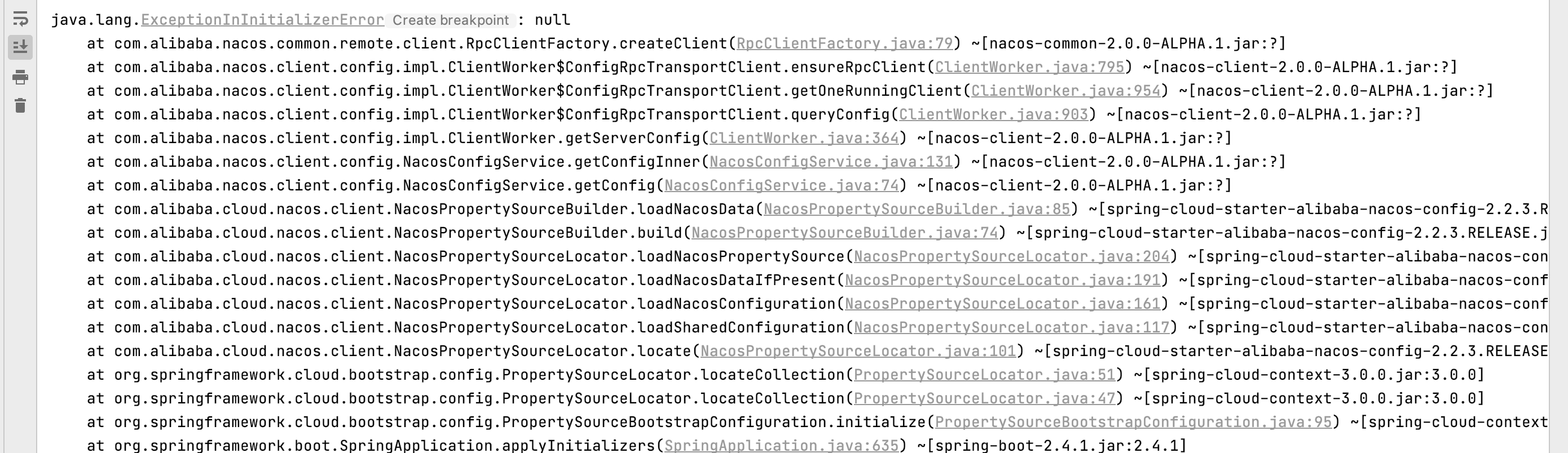 请确认逻辑是否合理，在使用nacos-client时，nacos-client PayloadRegistry 类在scan时，在找com ...