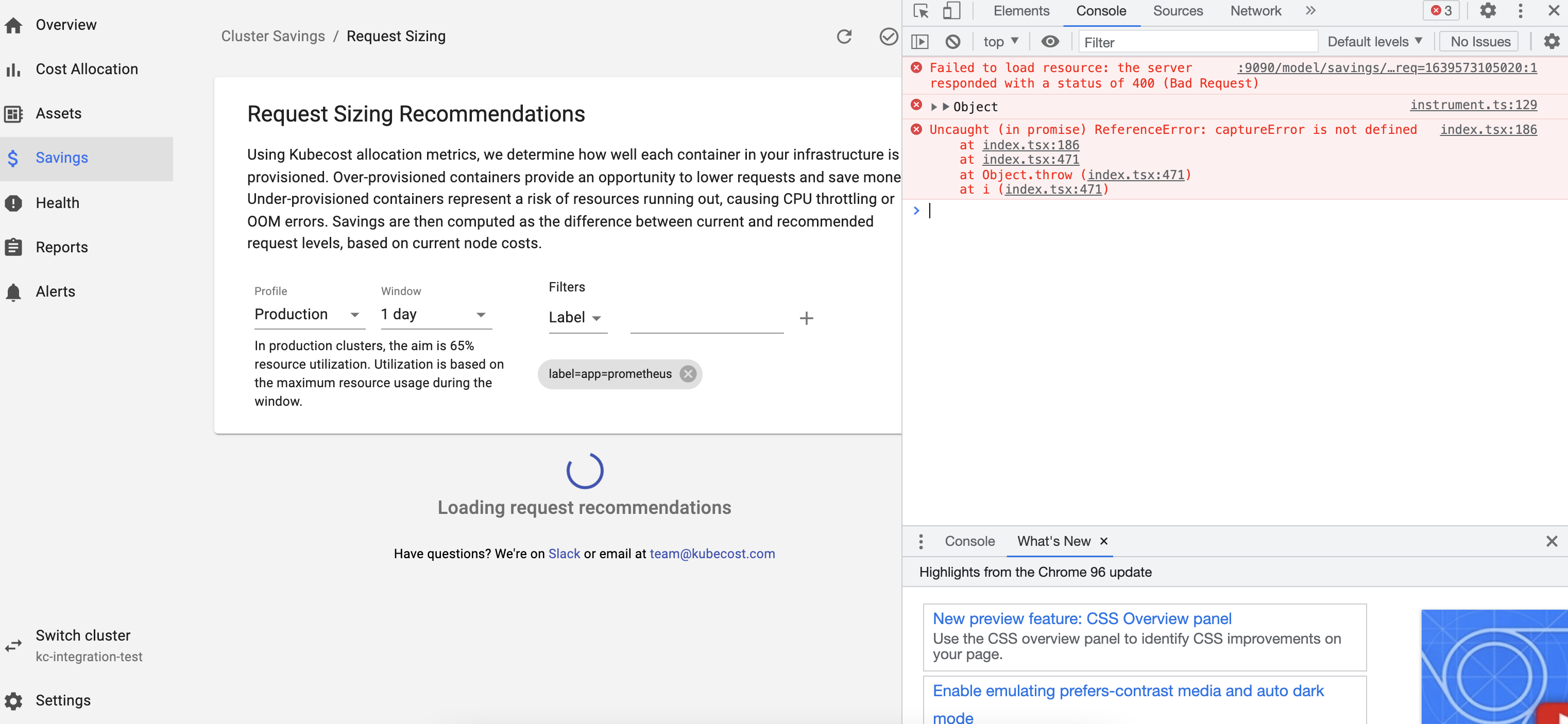 Uncaught error when certain filters passes to request sizing · Issue #1177 · kubecost/cost ...