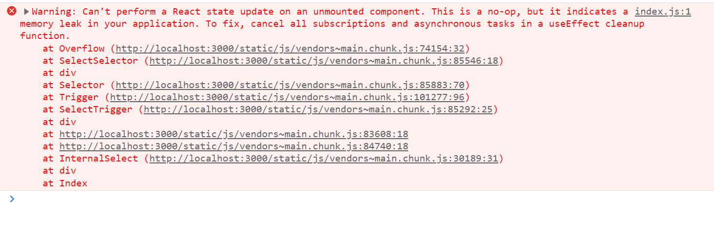 Select 多选模式，导致 React state update after unmounting · Issue #44237 · ant-design/ant-design · GitHub