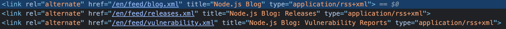 Add Visible Link To Rss Feed · Issue 5477 · Nodejs · Github 