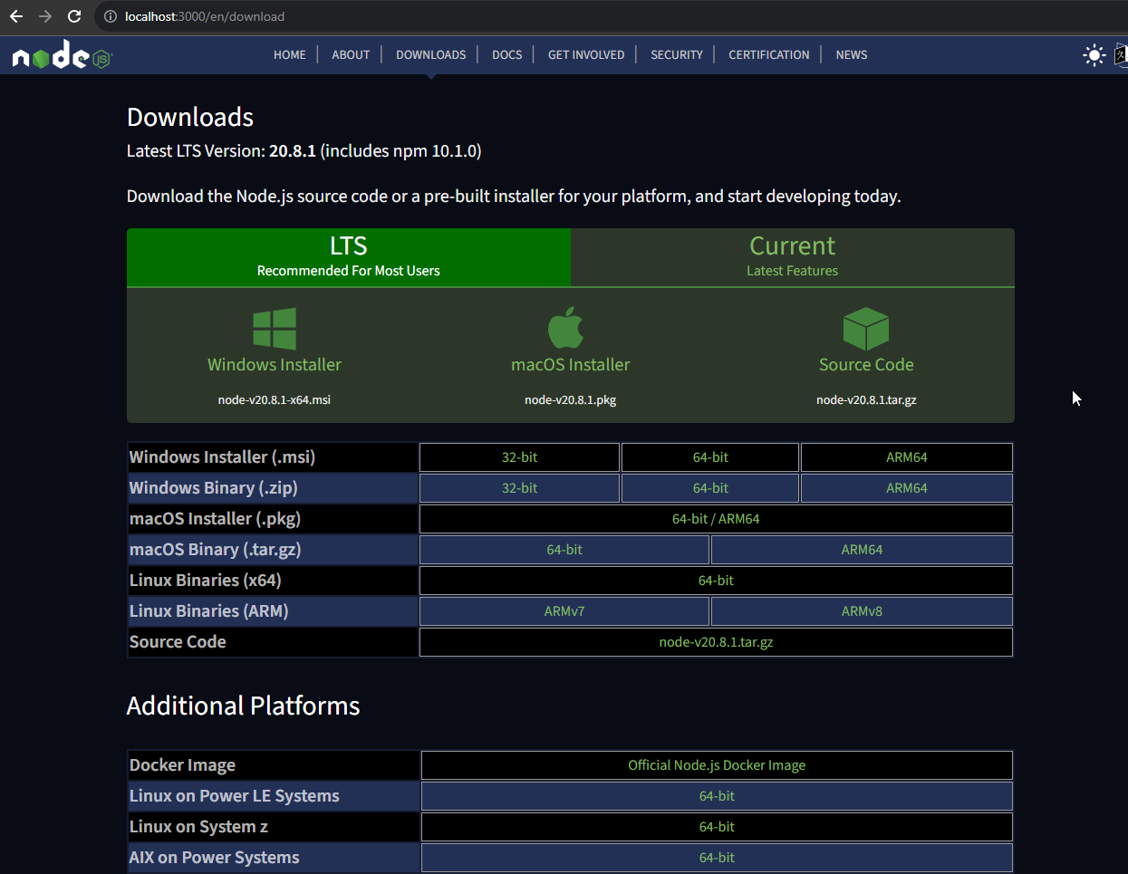 Download Lts Page Not Displaying · Issue 6024 · Nodejs · Github