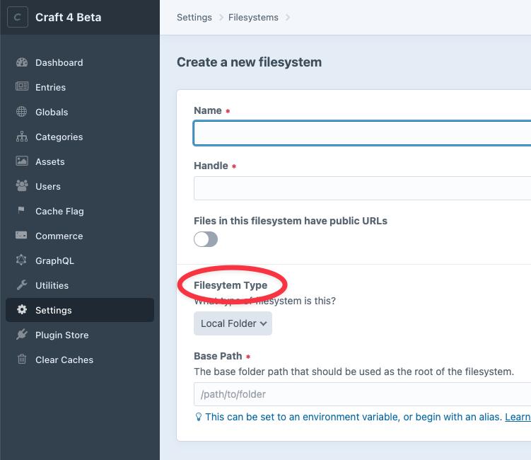 4x Typo Filesytem Type In Filesystem Edit Pages · Issue 11043 · Craftcmscms · Github 