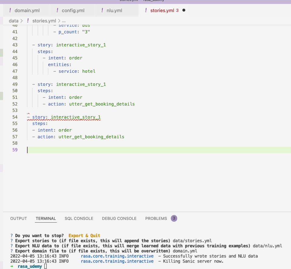 RASA interactive not appending story at the right indentation level · Issue #11058 · RasaHQ/rasa ...