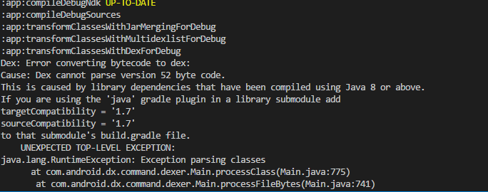 "Dex cannot parse version 52 byte code" error · Issue #244 · inferred/FreeBuilder · GitHub