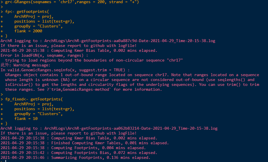 getFootprints beyond the boundaries for flank size · Issue #722 ...