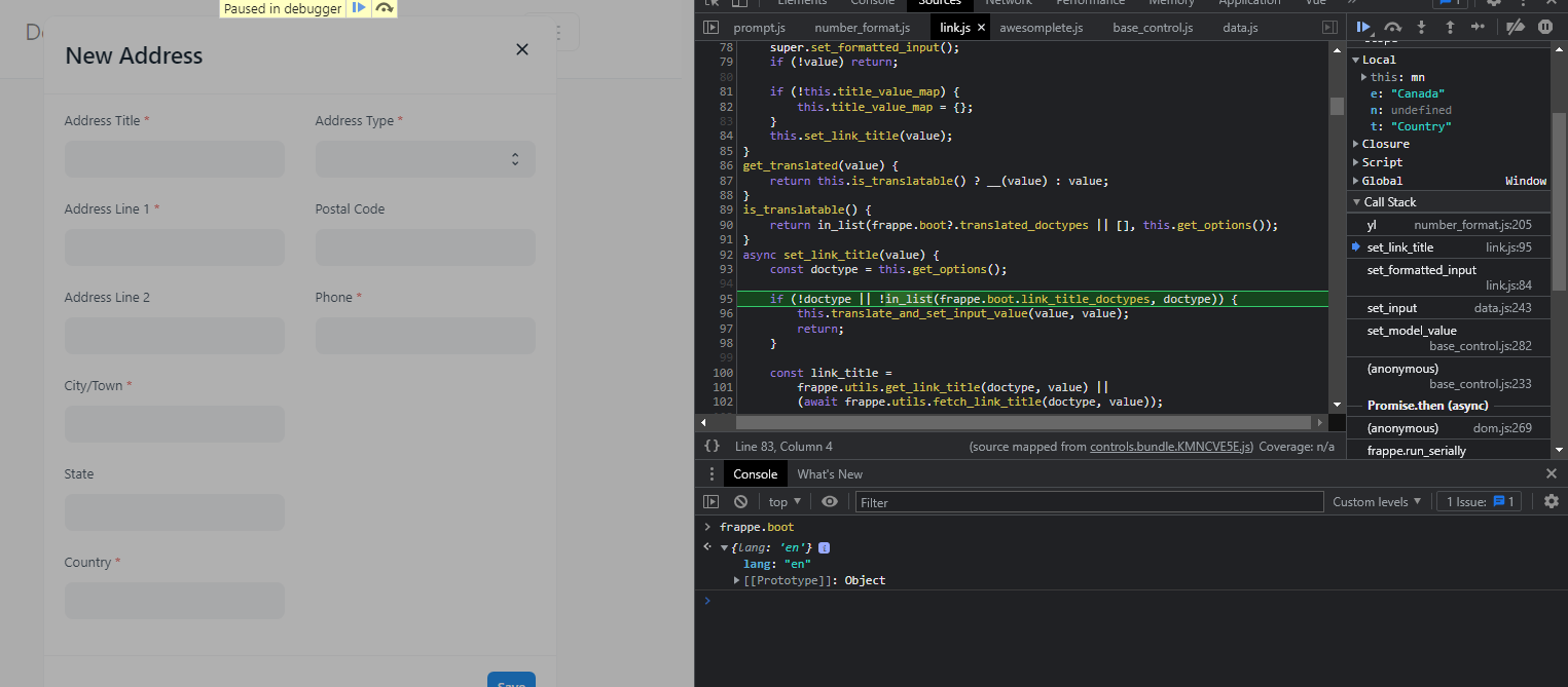 Can not select a country when adding a New Address · Issue #18303 · frappe/frappe · GitHub