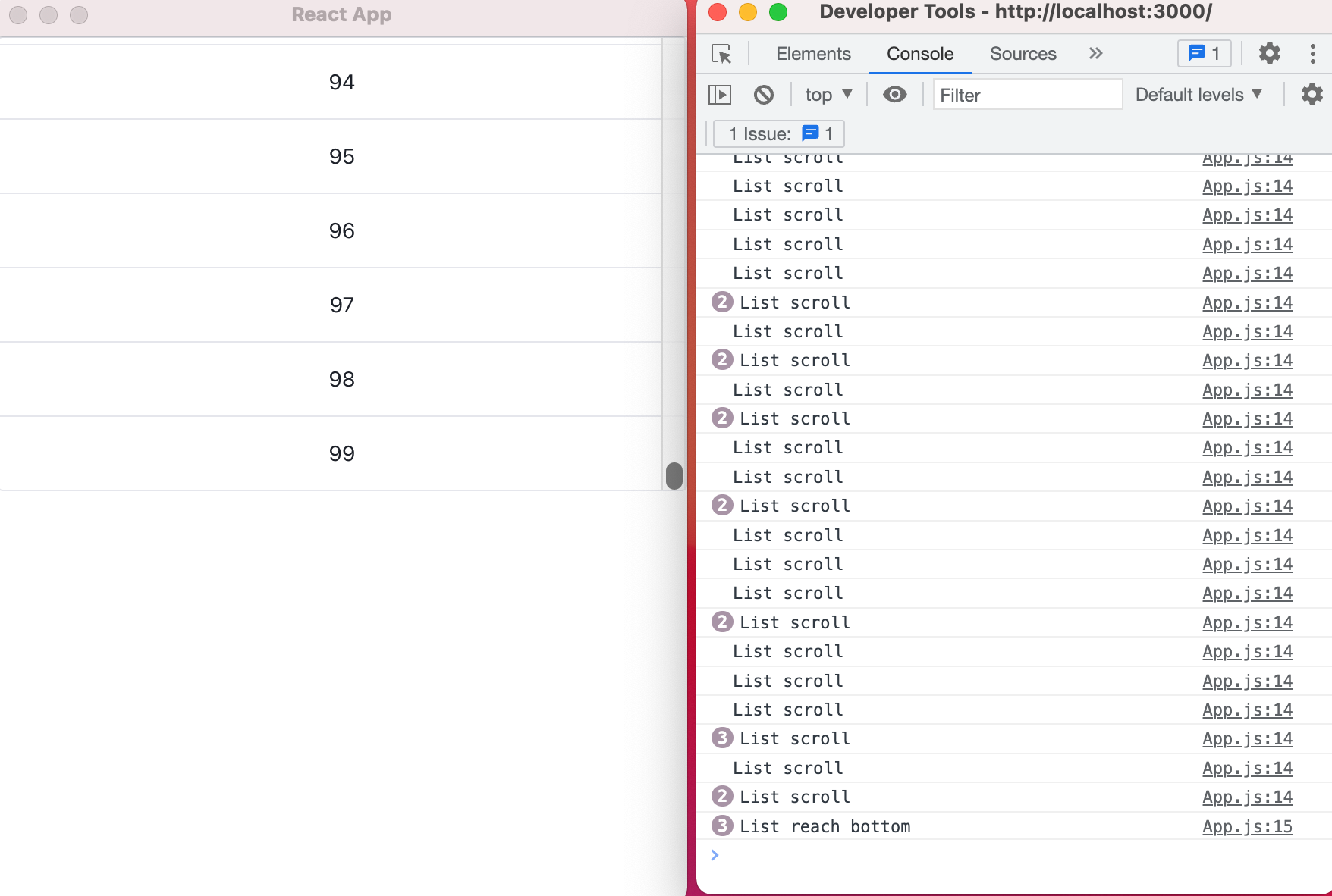(React)List onReachBottom/onListScroll not work in Electron · Issue ...