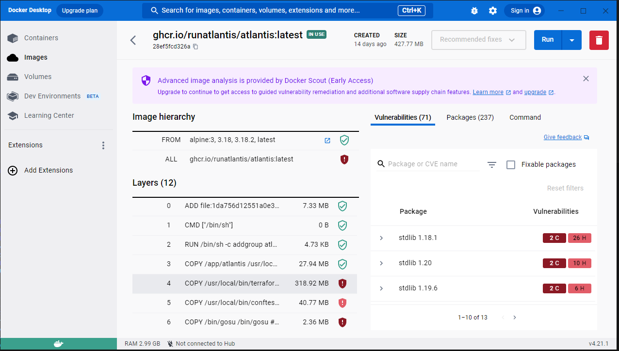 Latest Image Getting Vulnerabilities Error · Issue 3572 · Runatlantisatlantis · Github