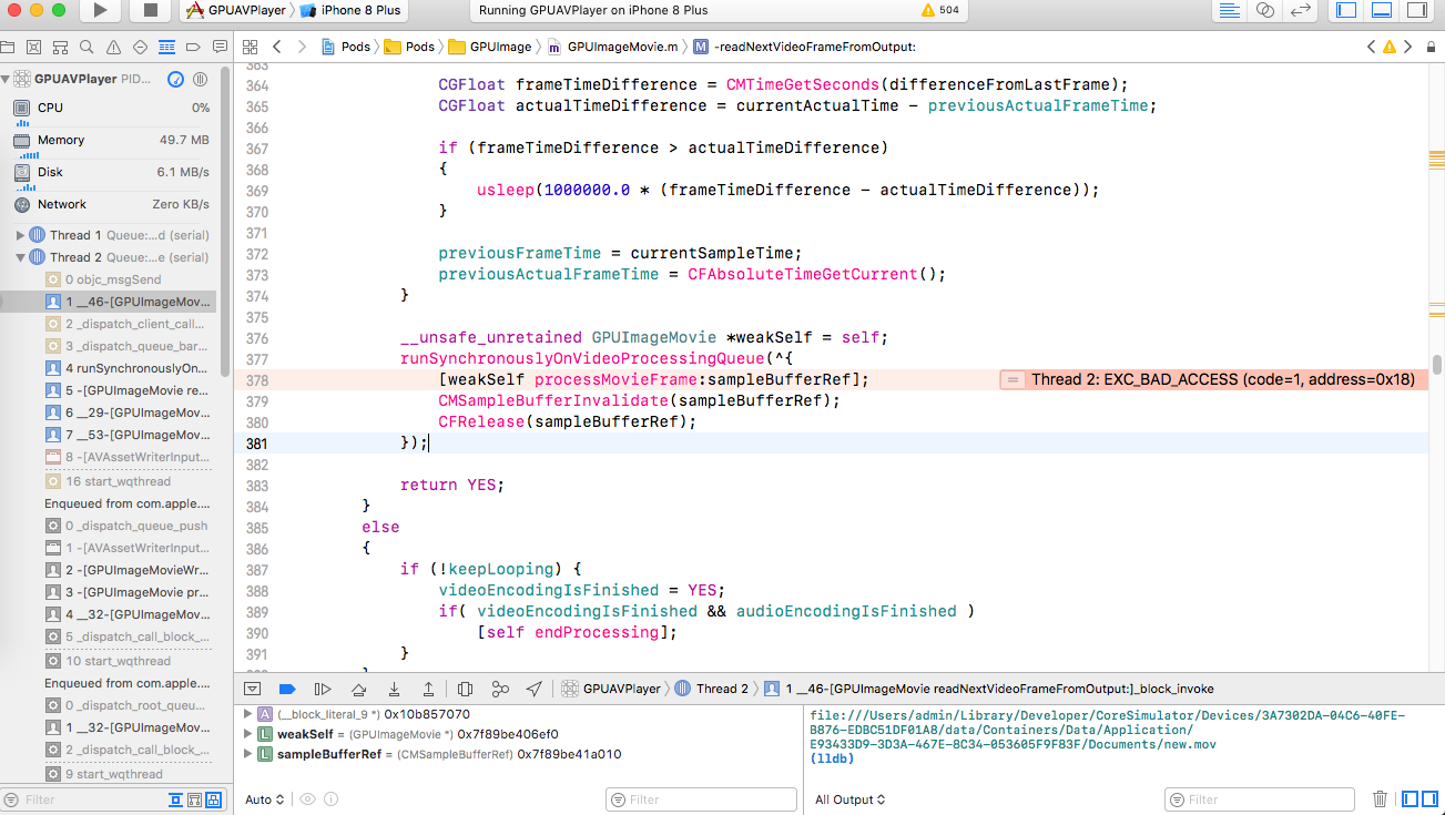 SimpleVideoFileFilter example in Swift · Issue #2240 · BradLarson/GPUImage · GitHub