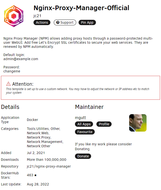 Unraid App image · Issue #2165 · NginxProxyManager/nginx-proxy-manager · GitHub