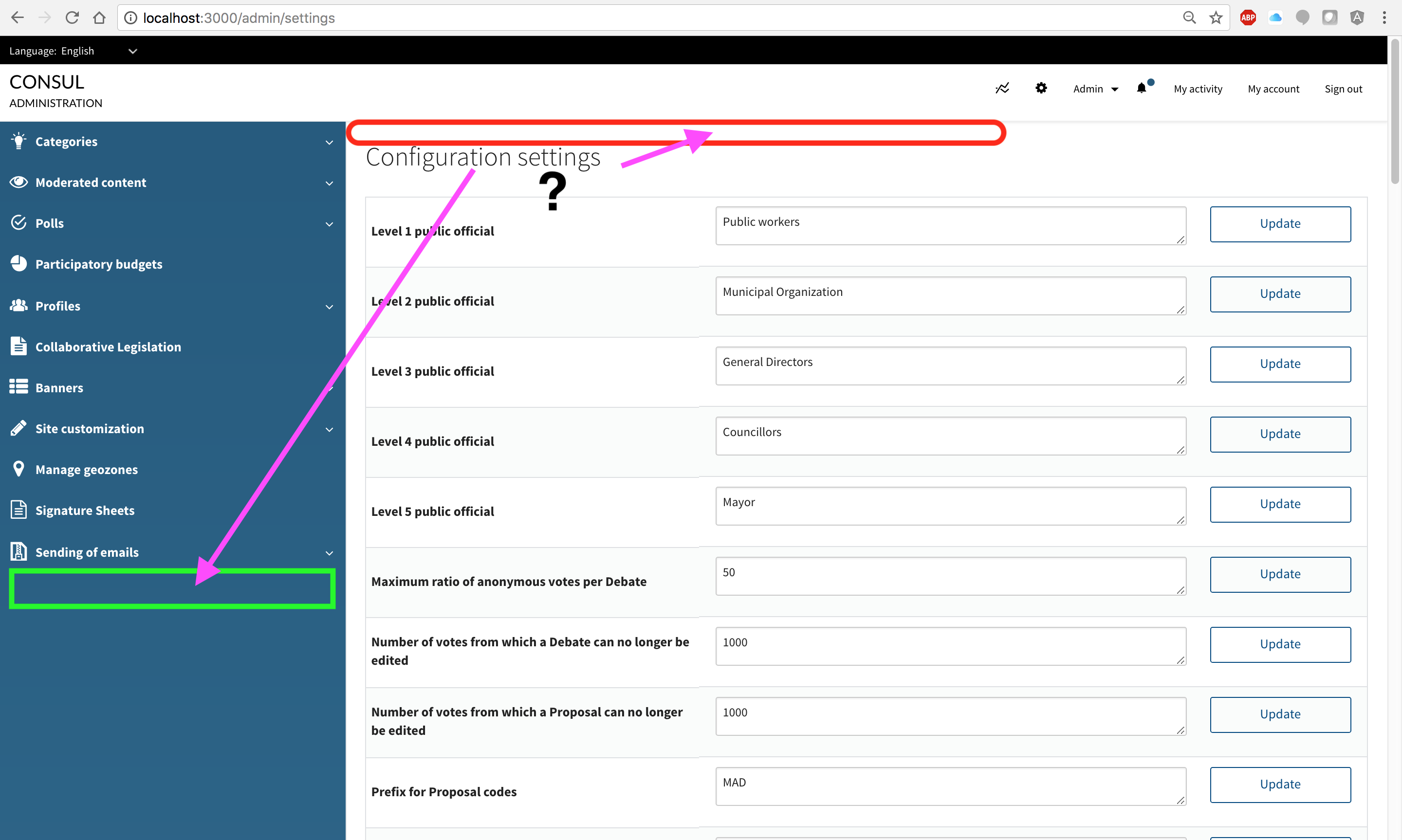 Split Admin Settings menu into submenus · Issue #2586 · consuldemocracy ...