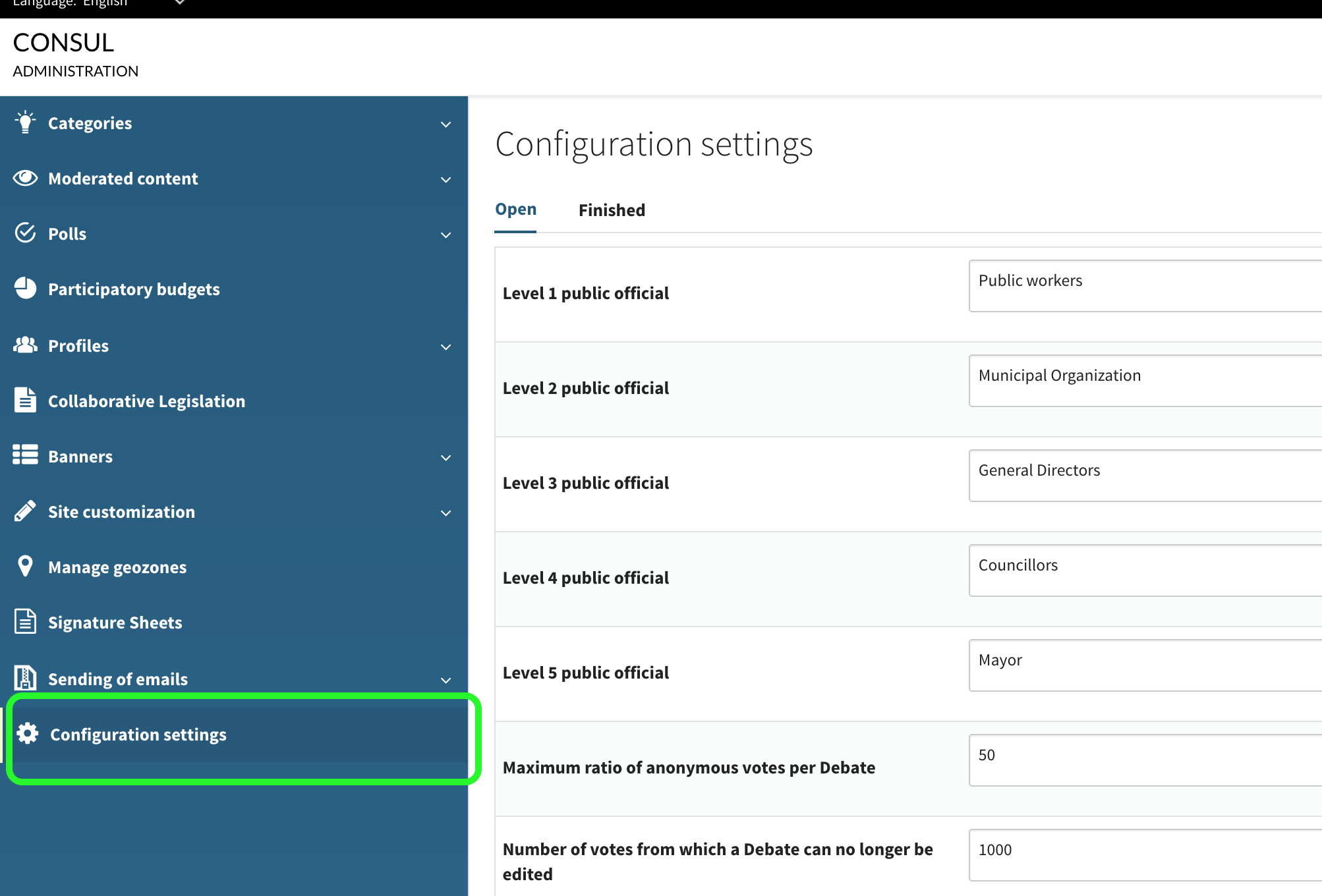 Split Admin Settings menu into submenus · Issue #2586 · consuldemocracy ...