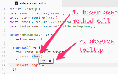 Improve Or Suppress Hover That Displays any For JavaScript Functions Issue 85 Atom ide 