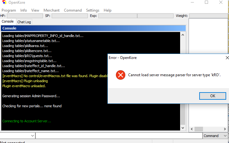 Unable to find recvpackets and servertype for version 56 · Issue #1031 · OpenKore/openkore · GitHub