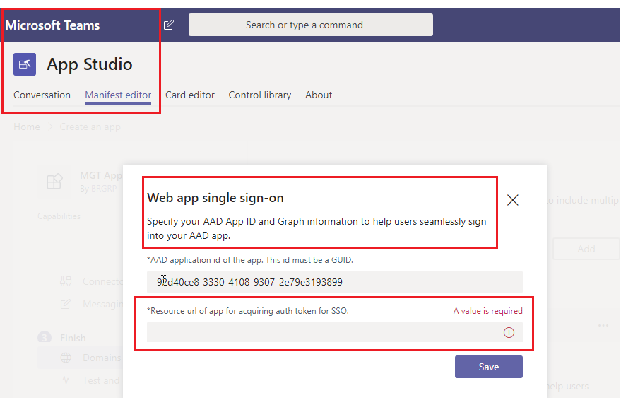 Can you please provide example for "resource" in SSO using Teams App Studio · Issue #1053 ...