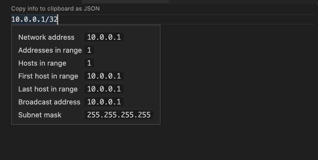 Allow Tooltip Only · Issue 1 · Lukepearsonvscode Extension Cidr Ip Range · Github