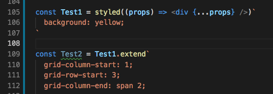 Syntax highlighting broken for `StyledThing.extend` · Issue #166 · styled-components/vscode ...