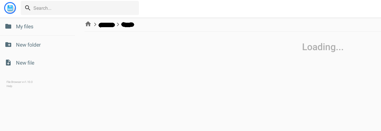 Stuck on "Loading ..." · Issue #587 · filebrowser/filebrowser · GitHub