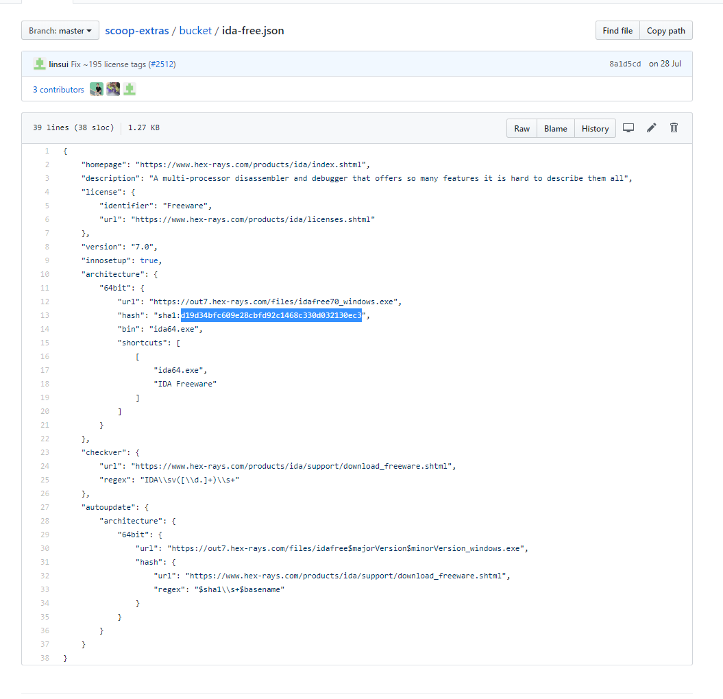 ida-free@7.0: hash check failed · Issue #3180 · ScoopInstaller/Extras ...