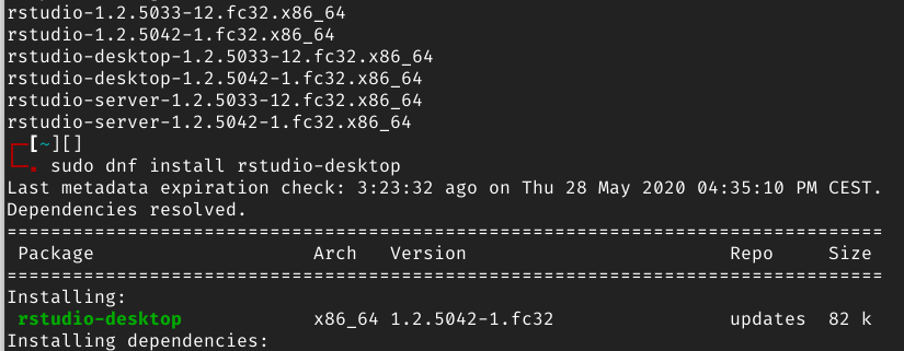 Installation errors in Fedora 32 · Issue #6986 · rstudio/rstudio · GitHub