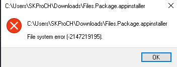 Error while installing via Msixbundle · Issue #5171 · files-community ...