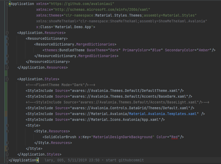 How can I override MaterialDesignDarkBackground in my app ? · Issue #120 · AvaloniaCommunity ...