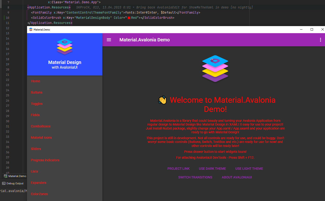 Override the primary and secondary color failed · Issue #244 · AvaloniaCommunity/Material ...