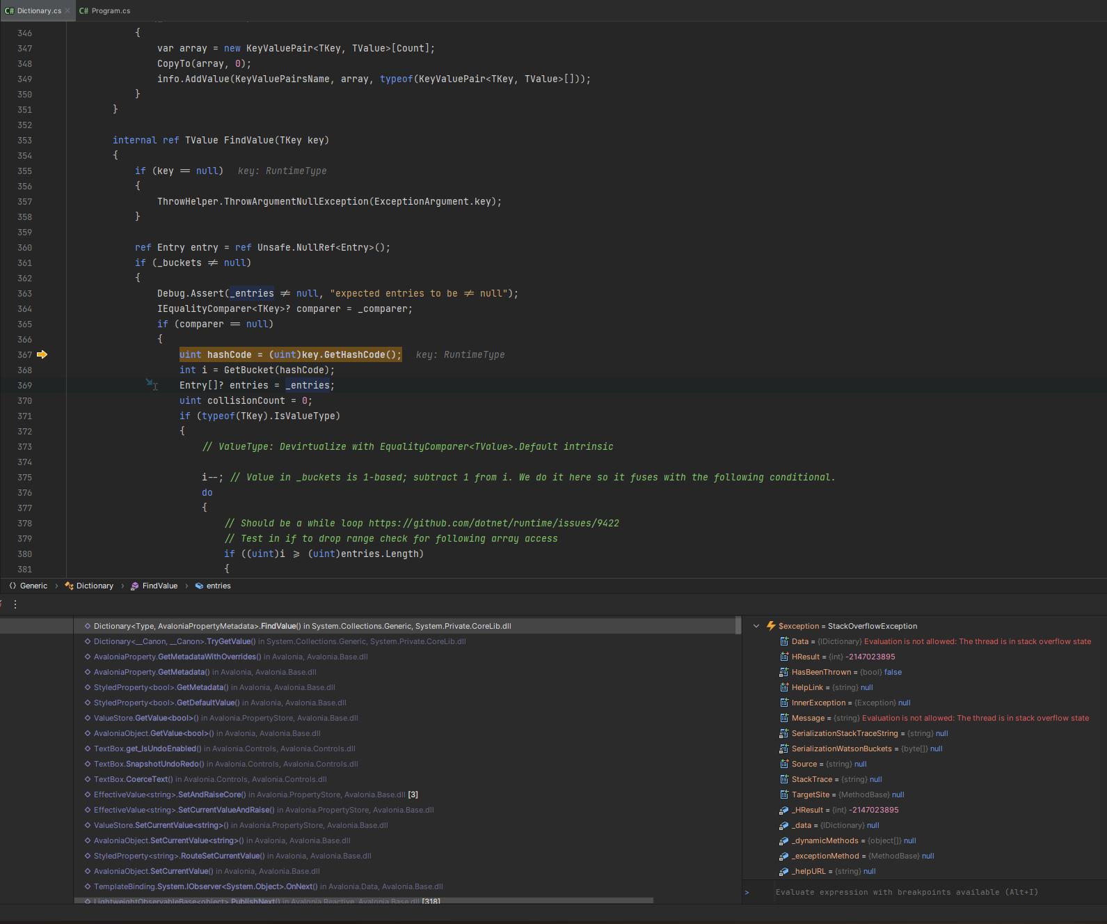 Expecting Control With Thicknesstransition In Devtools Cause A Stackoverflow Exception In Some